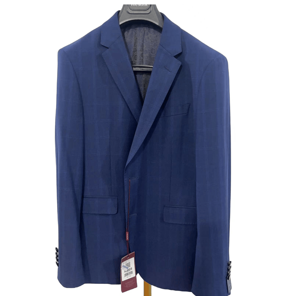 Yager Spring and Autumn Suit Men's Business Casual Blue Slim Wool Suit ...