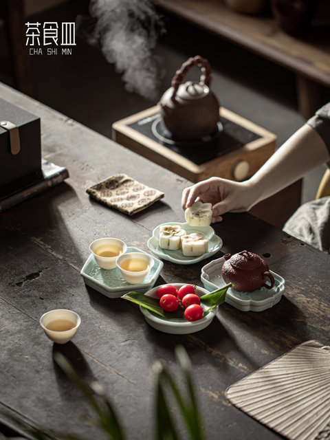 Furnace fruit plate ceramic Chinese tea snack plate Song Dynasty ...