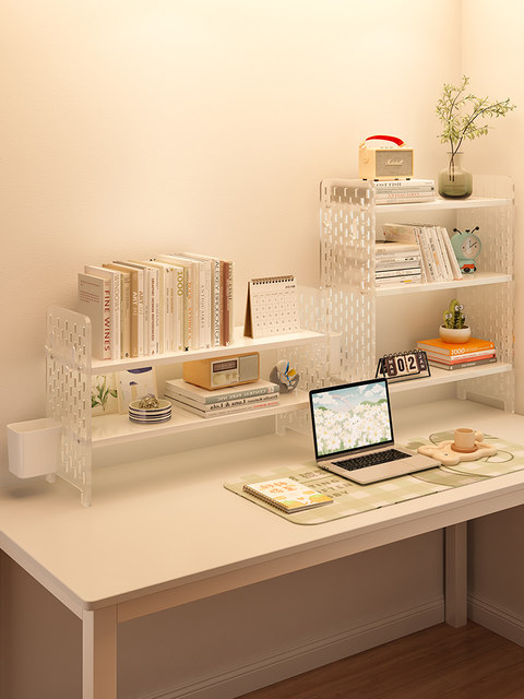 Desktop standing rack household multi -layer cave board storage shelf ...