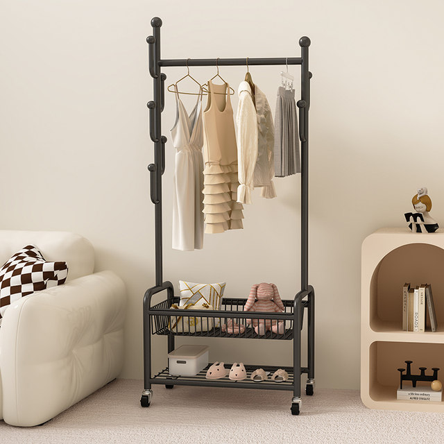 Simple household clothes hanger floor-standing bedroom balcony metal ...