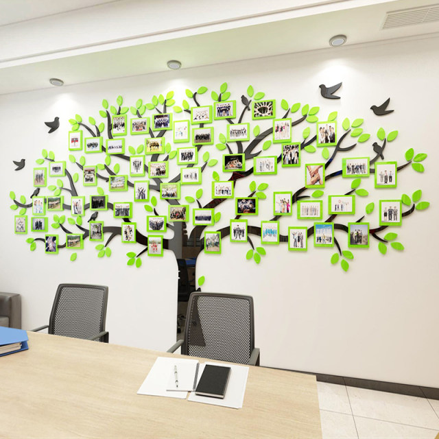 Big tree photo wall sticker employee style display board office ...