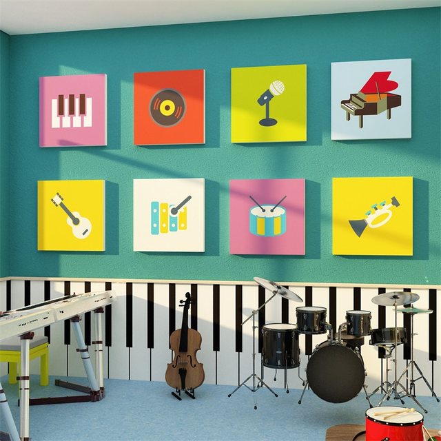 Concert classroom performance wall decoration layout piano row cultural ...