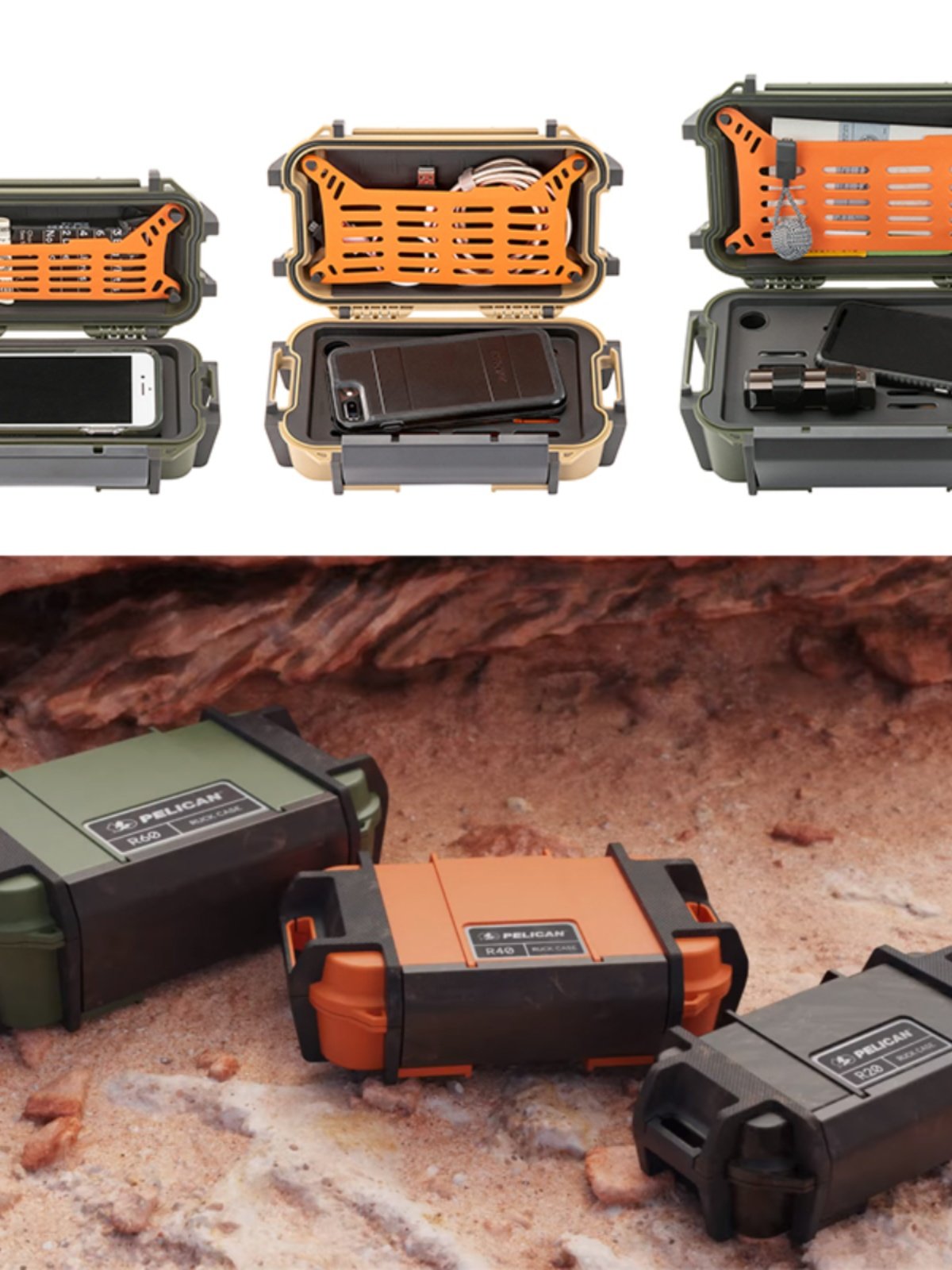 美国进口PELICAN派力肯R20/R40/R60安全防护盒户外手机防水收纳盒