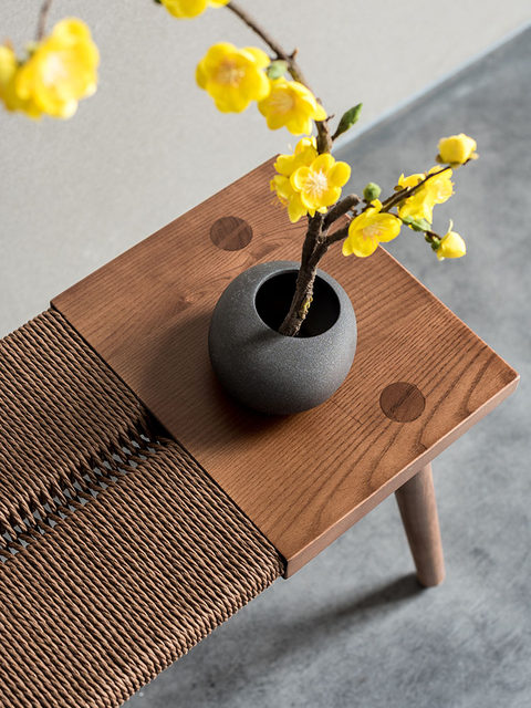 Fan Bo Furniture Ying'an bench Nordic solid wood rope shoe stool modern ...