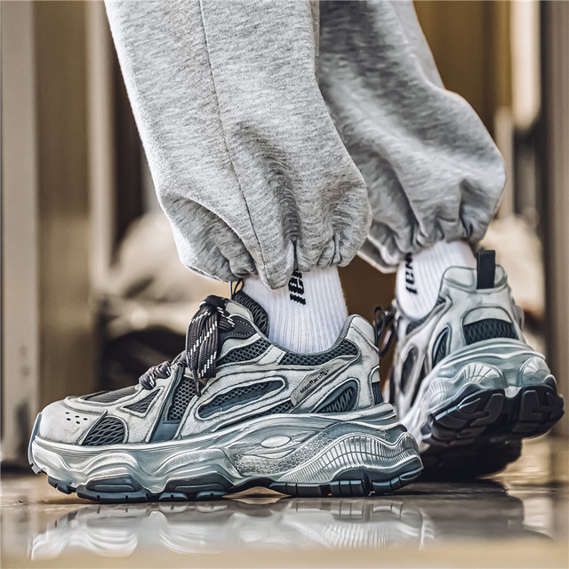 Wide brand men's shoes in winter youth trend high -level sense, old dad ...