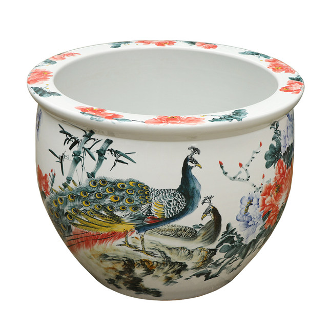 Jingdezhen old-fashioned ceramic fish tank koi tank large water tank ...