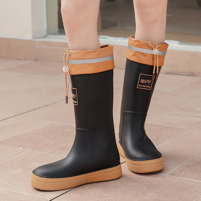 Rain boots for women, fashionable outer wear, new soft-soled high-top ...