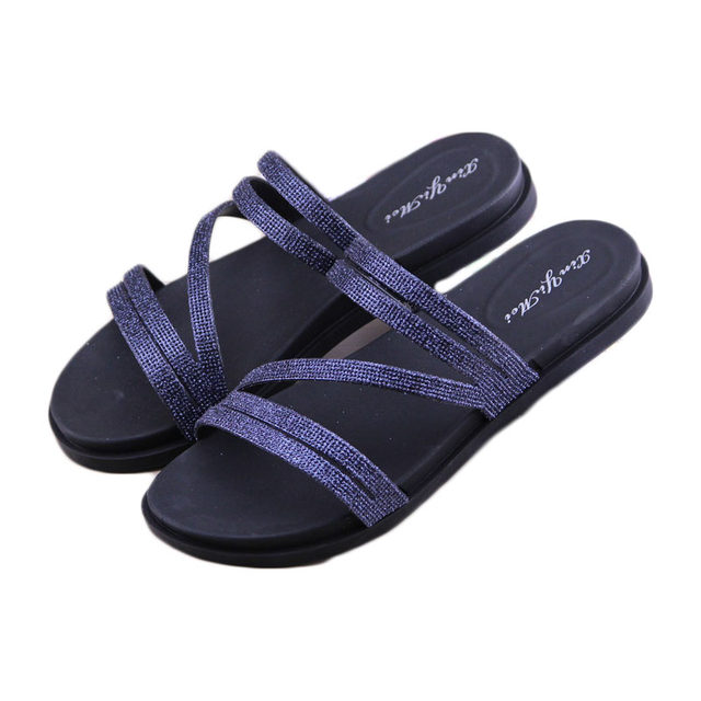 New beach slippers bling high-end wearable sandals 2024 sparkling one ...