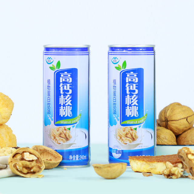 High calcium walnut dew 240ml*16 cans of walnut plant milk plant ...