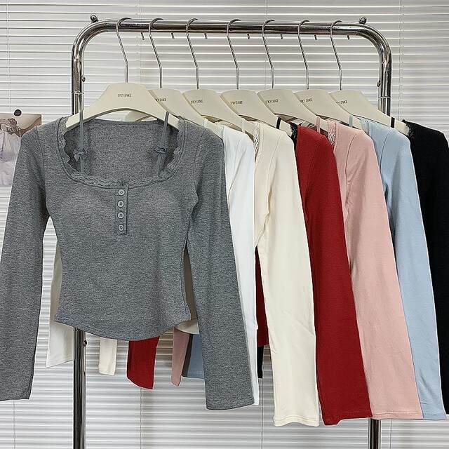2024 autumn and winter new style warm bottom shirt with chest pad for ...