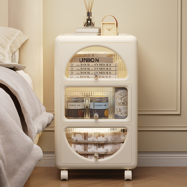 Bedside table gap storage narrow mobile plastic drawer-type snack ...