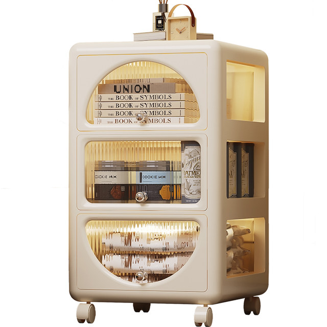 Bedside table gap storage narrow mobile plastic drawer-type snack ...