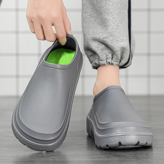 Chef Shoes Men's Summer Skid Slip Waterproof Kitchen Black Large Labor ...