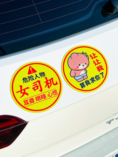 Internship logo sticker for novice female driver driving magnetic ...