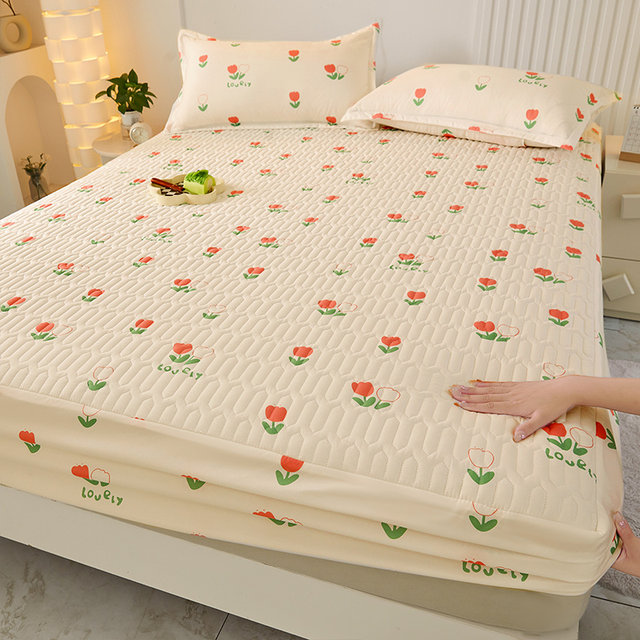 Any thickened quilted fitted sheet, single piece mattress protector ...