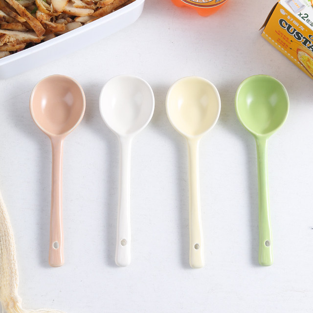 Ceramic spoon ins cute candy-colored small spoon Japanese-style ...