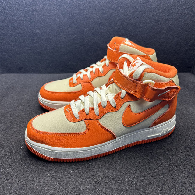 Nike Air Force 1 Mid AF1 Orange Men's High Top Casual Board Shoes ...