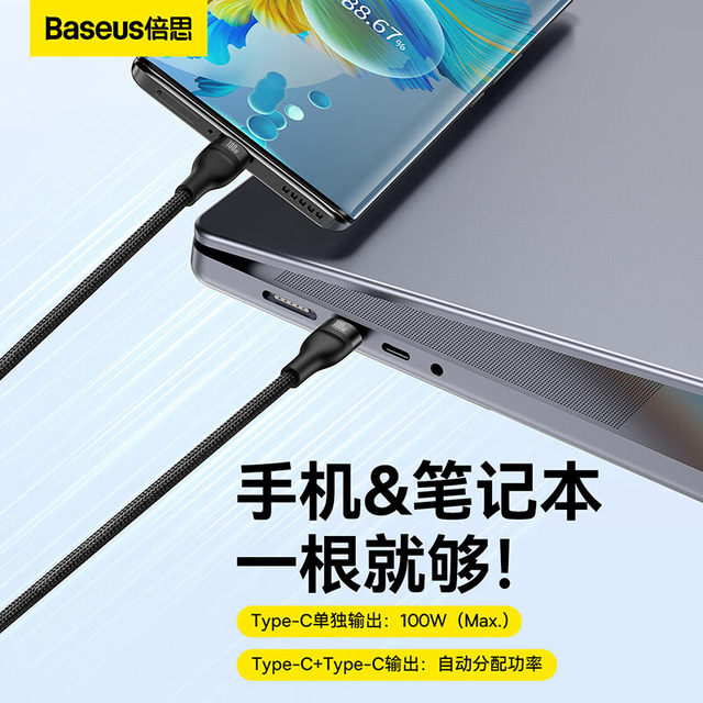 Baseus double-ended Type-C data cable two-in-one PD100W charging cable ...