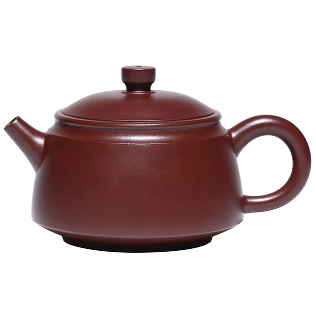 Yixing purple sand pot pure handmade Han tile pot purple vermilion mud ...