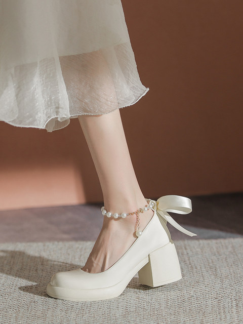 Uncle Six Points Genuine Leather High Heels Women's 2024 Spring New ...