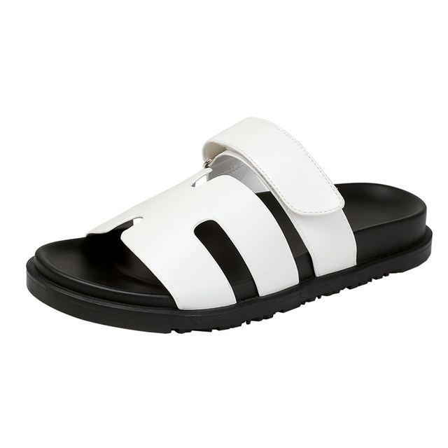 Uncle Six Points genuine leather thick-soled Erjiu slippers for women ...