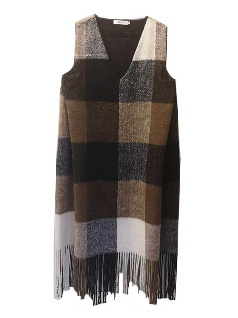 Heavy push streaming wool wool, bottom vest dress, autumn and winter ...