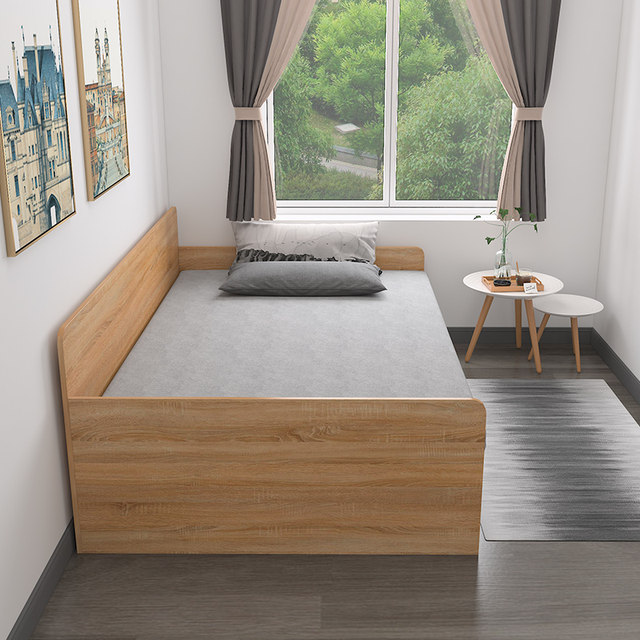 Modern minimalist study room tatami bed storage solid wood storage ...