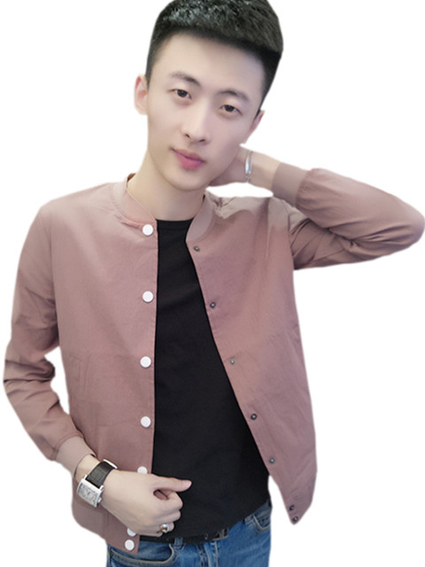 Men's Slim-Fit Stand-Up Collar Jacket for Spring and Autumn, Trendy ...