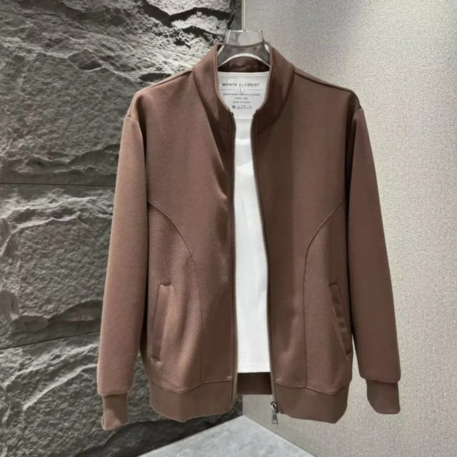 Autumn men's new spliced high-end solid color jacket, simple and ...