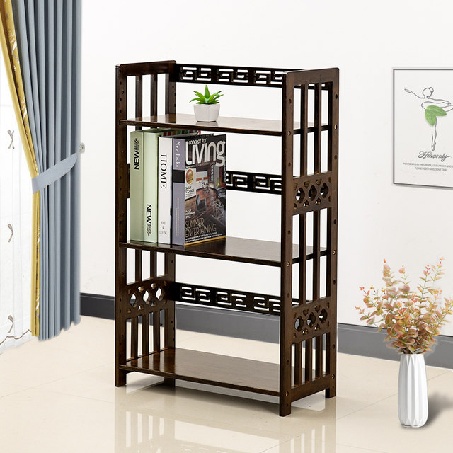 Can move bookshelves with wheel rack Students small bookcase simple ...