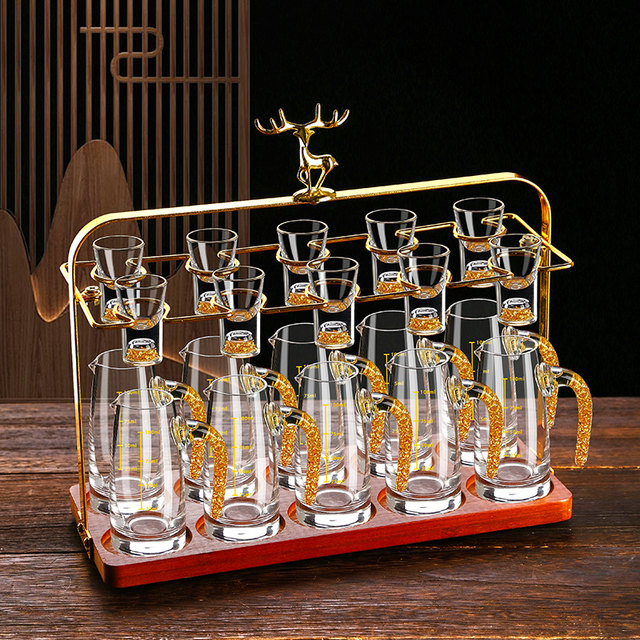 White wine glass set, household high-end Chinese wine glass, spirit ...