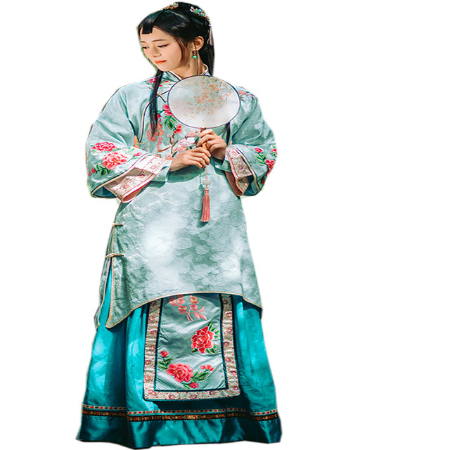 Qing Dynasty costume female Gege clothing flag service high -end ...