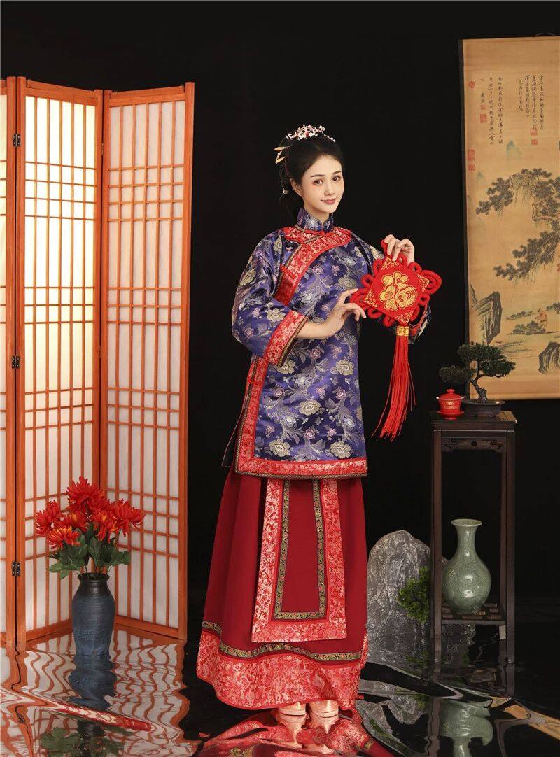 Qing Dynasty costume female Gege clothing flag service high -end ...