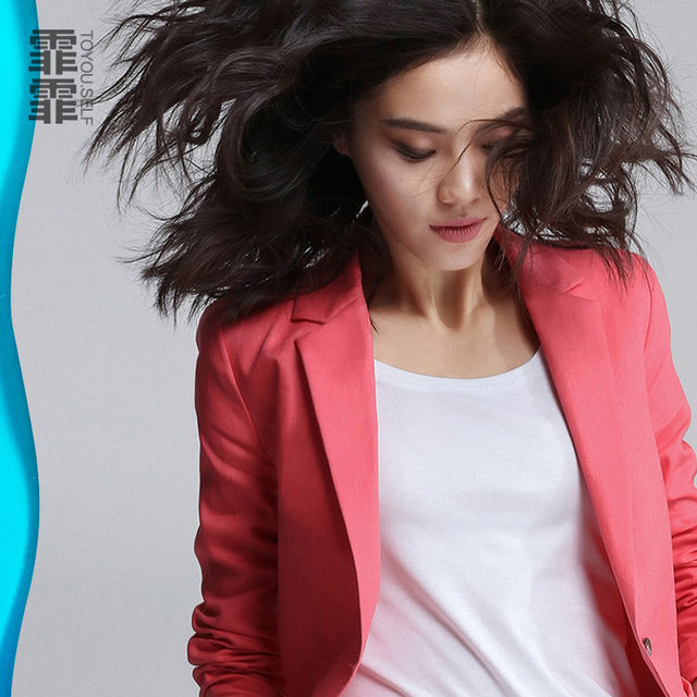 Feifei red Korean style suit jacket for women 2024 spring and summer ...