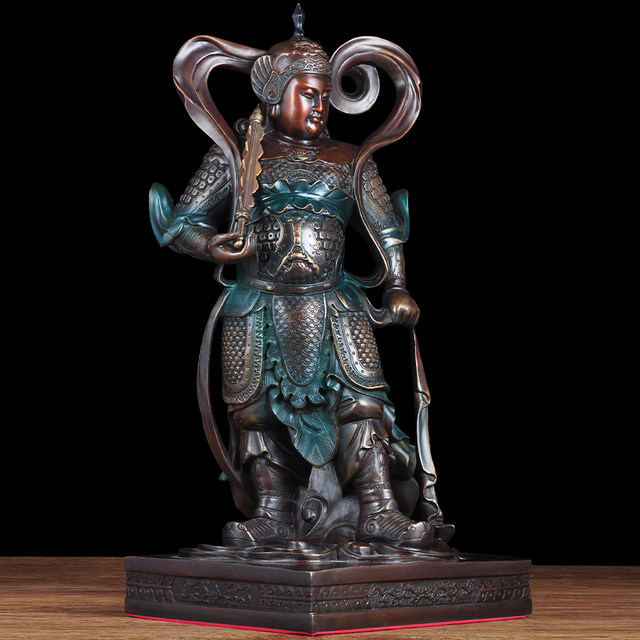 Large colorful copper Weituo Buddha statue, Weidaa Lan Guardian, the ...