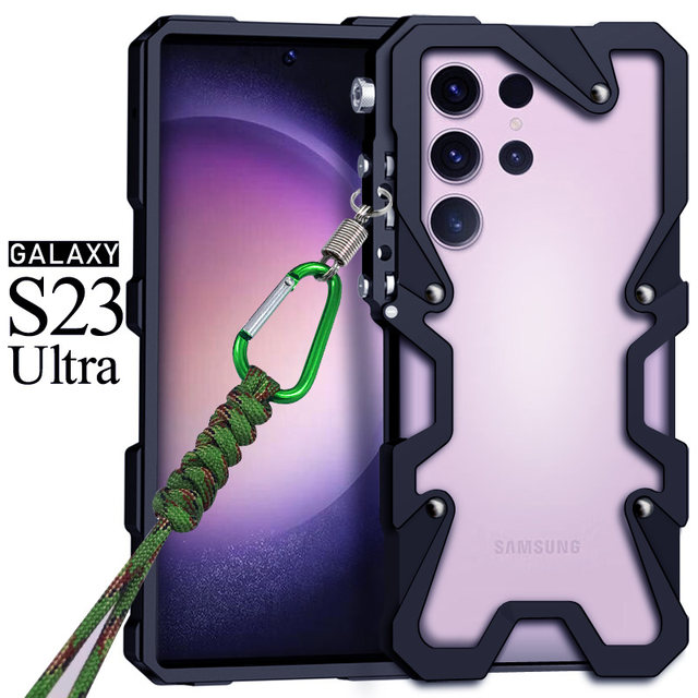 Suitable for Samsung S24 Ultra metal frame mobile phone case S23 Ultra ...