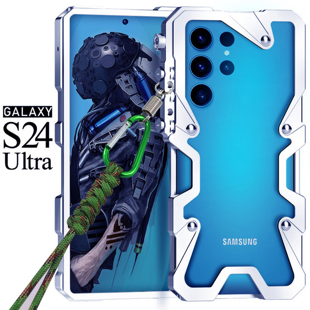 Suitable for Samsung S24 Ultra metal frame mobile phone case S23 Ultra ...
