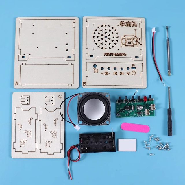 Science and technology small production diy handmade radio children's ...