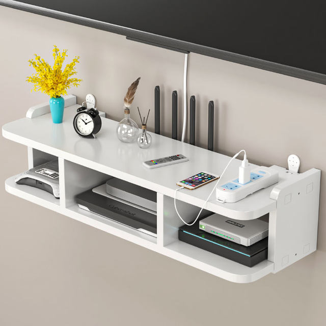 Wall-mounted TV set-top box rack router box storage box placed under ...