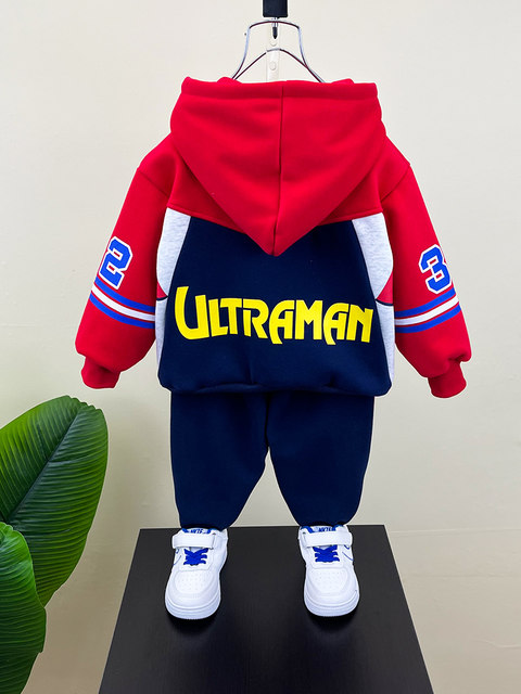 Ultraman boys autumn and winter suit 2025 new fashionable baby children ...
