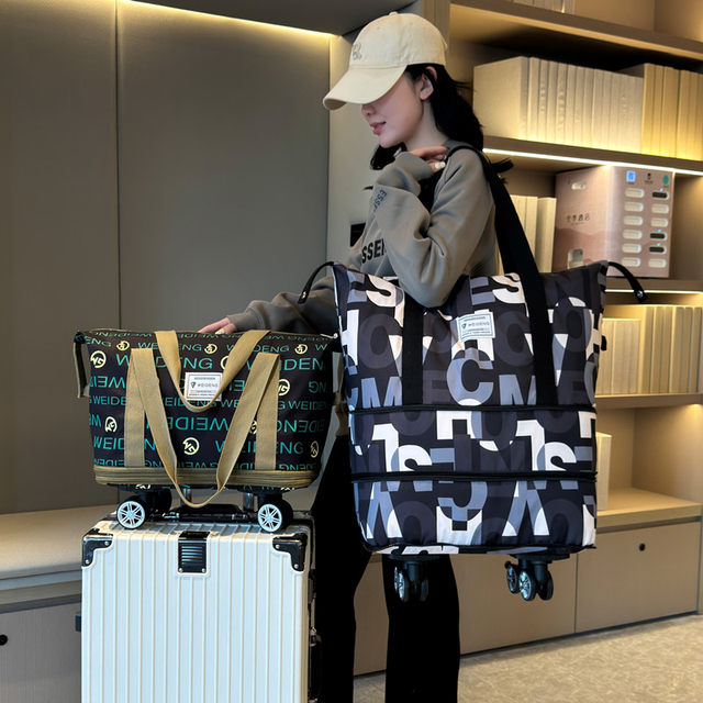 Detachable pulley travel bag, large-capacity portable travel bag ...