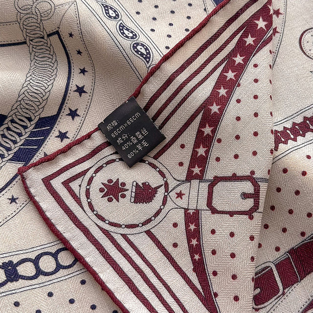 Real silk wool trunk scarf girl autumn and winter triangle cashmere ...