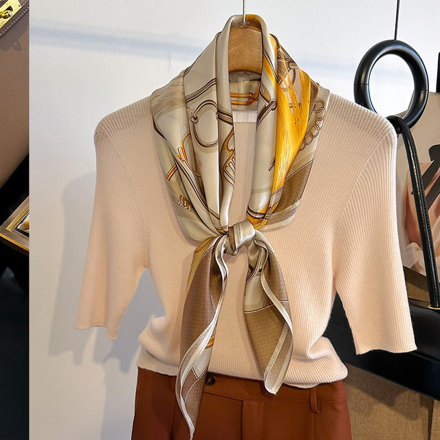 Silk Scarf Gorgeous Scarf 2024 New Advanced Wastewaste 90 Hangzhou Real ...