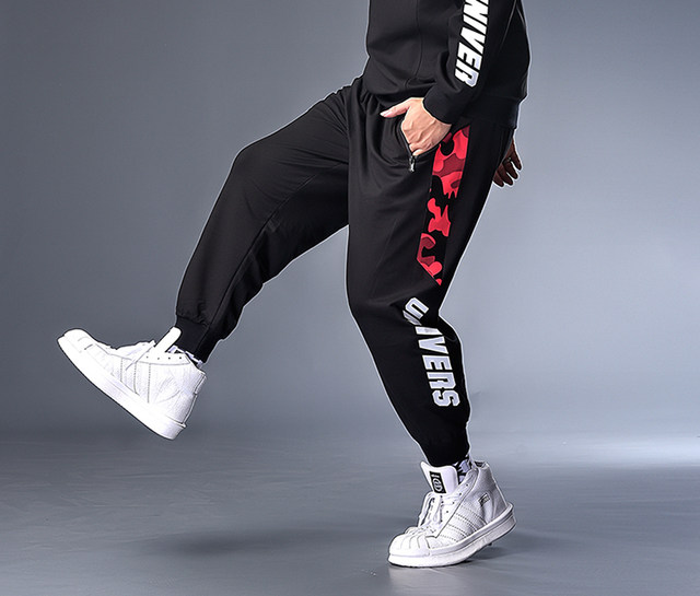 Tide brand large size men's plus velvet thick guard pants fat, increase ...