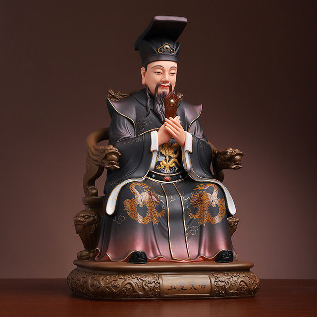 Qizhen Ceramics Jade Emperor Statue Ornaments Queen Mother Goddess God ...
