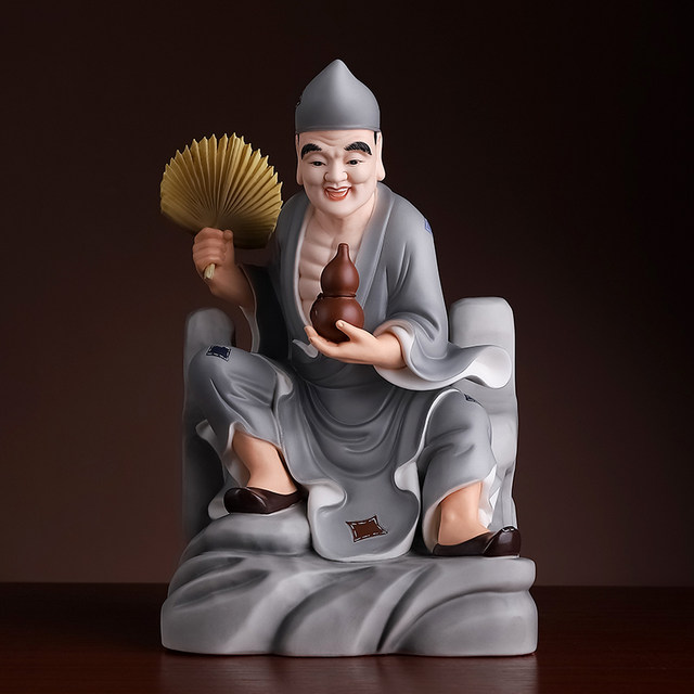 Qizhen Ceramics Ji Gong Living Buddha statue descended to Dragon Luo ...