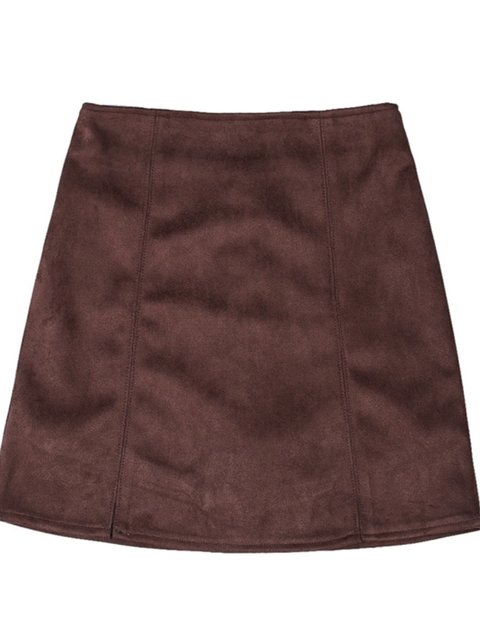 Coffee-colored skirt for women 2023 autumn and winter new A-line skirt ...
