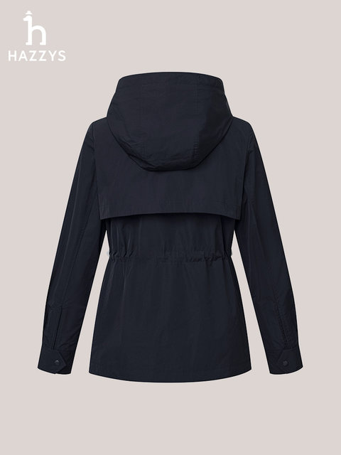 Hazzys simple solid color hooded jacket for women in spring and autumn ...