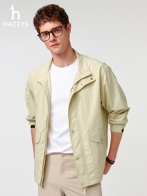 Hazzys 2025 spring new workwear casual texture jacket men