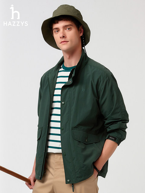 Hazzys 2025 spring new workwear casual texture jacket men